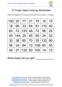 12 Times Table ️1️⃣2️⃣ - Times Tables Kids