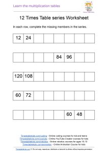 12 Times Table ️1️⃣2️⃣ - Times Tables Kids