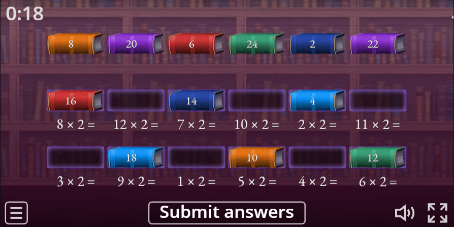 2 Times Table - Match Game - Times Tables Kids