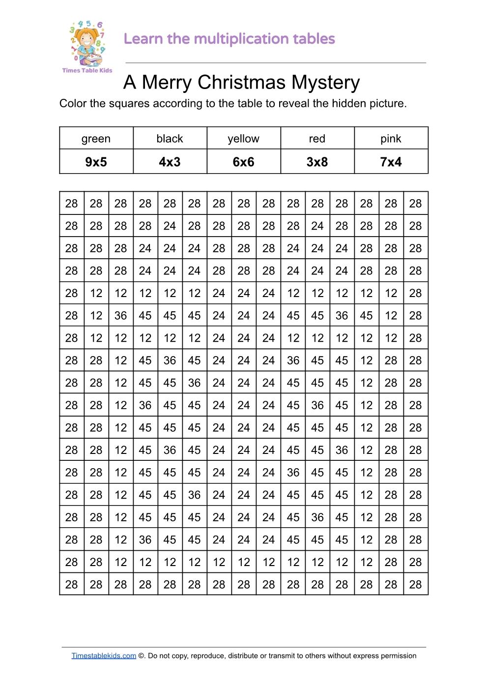 Christmas Multiplication Games & Worksheets 2️⃣ ️3️⃣ - Times Tables Kids