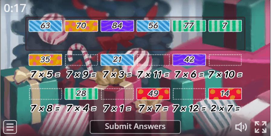 Christmas Multiplication Games & Worksheets 2️⃣ ️3️⃣ - Times Tables Kids