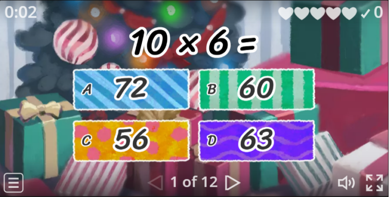 Christmas Multiplication Games & Worksheets 2️⃣ ️3️⃣ - Times Tables Kids